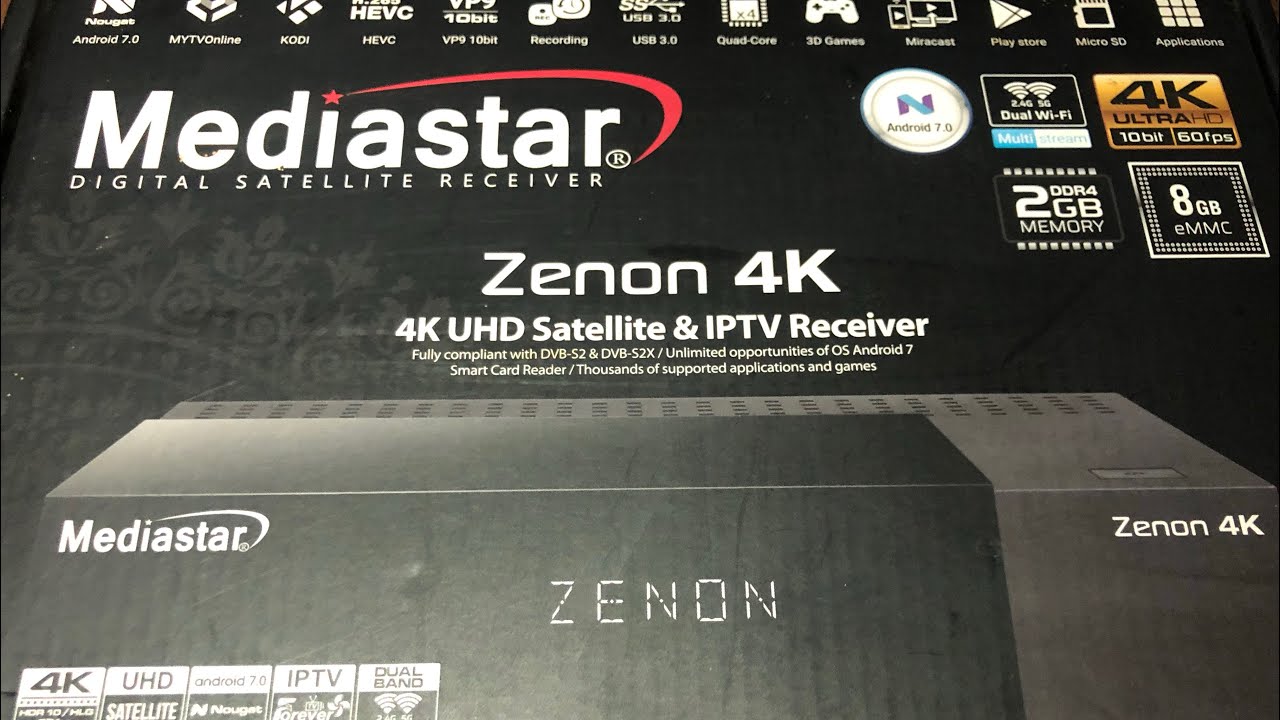 Mediastar ZENON 4K UHD Satellite 4K Android 7.0 Unboxing - YouTube