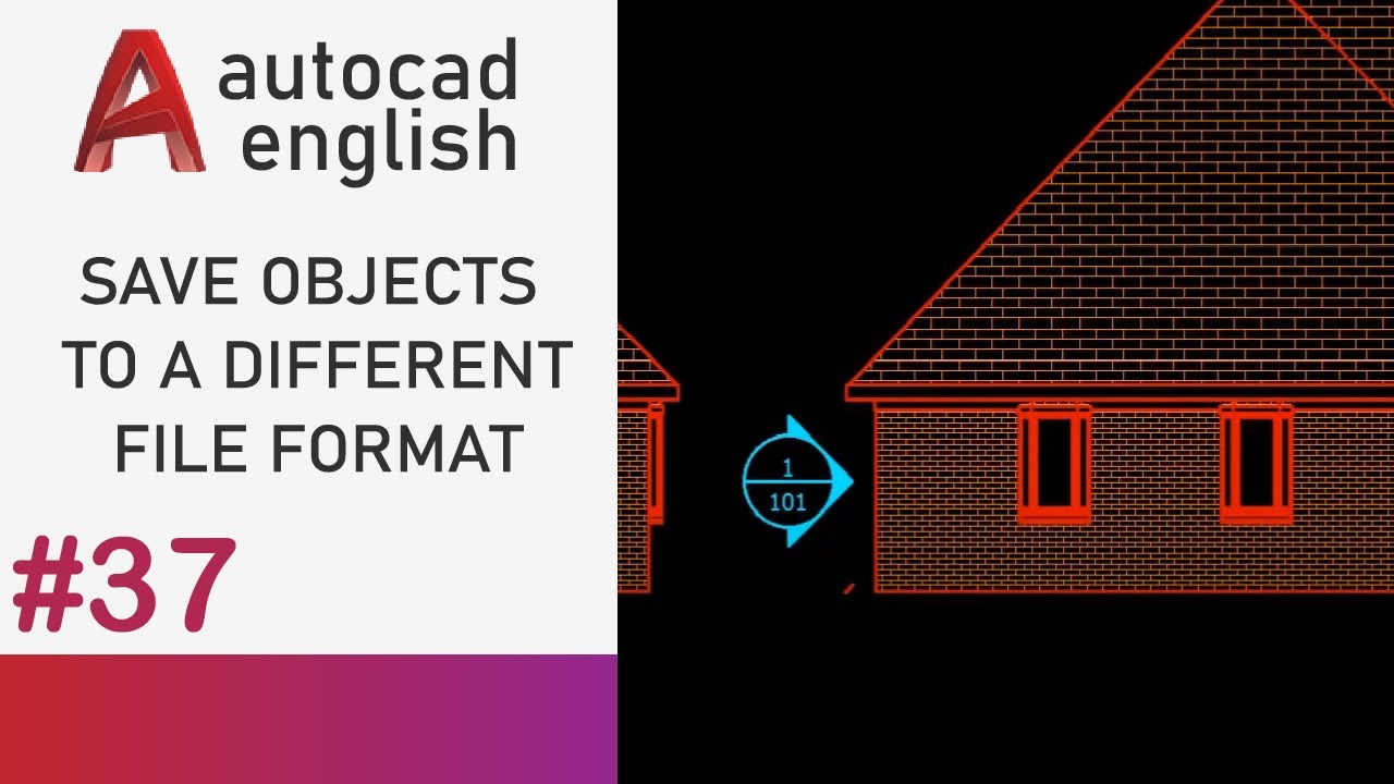 Save objects to a different file format Autocad Englis #37 - YouTube