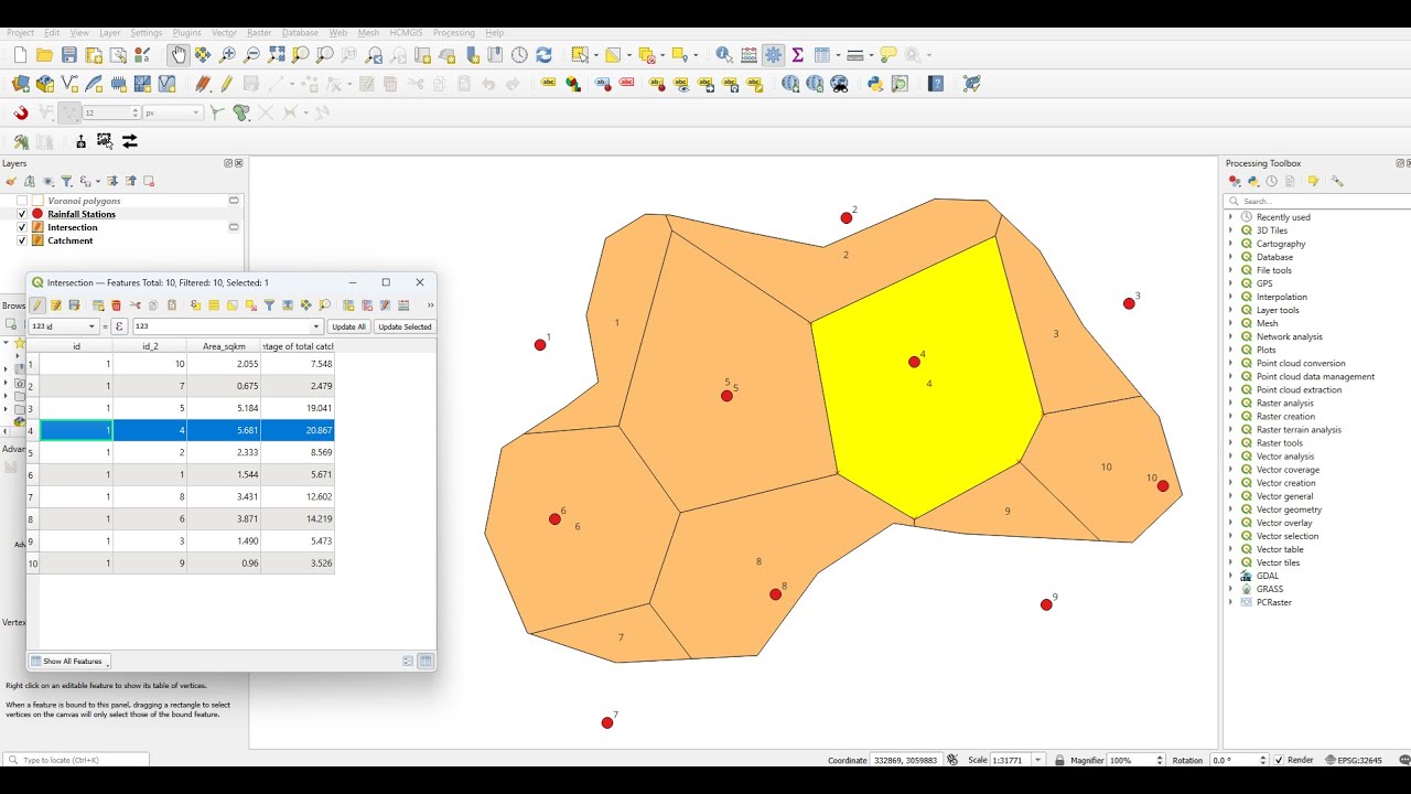 GIS Fundamentals: 4.4 Thiessen Polygon - YouTube