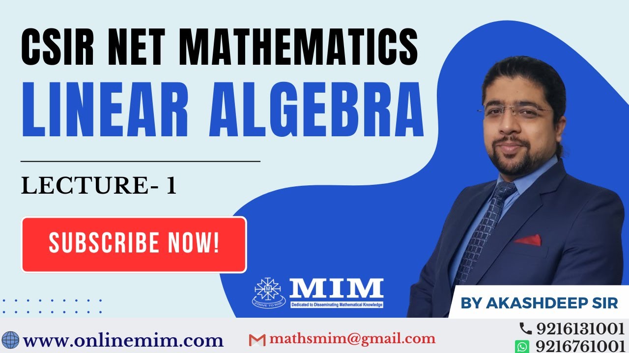 CSIR NET Mathematics Expert Shares Top Linear Algebra Techniques - YouTube