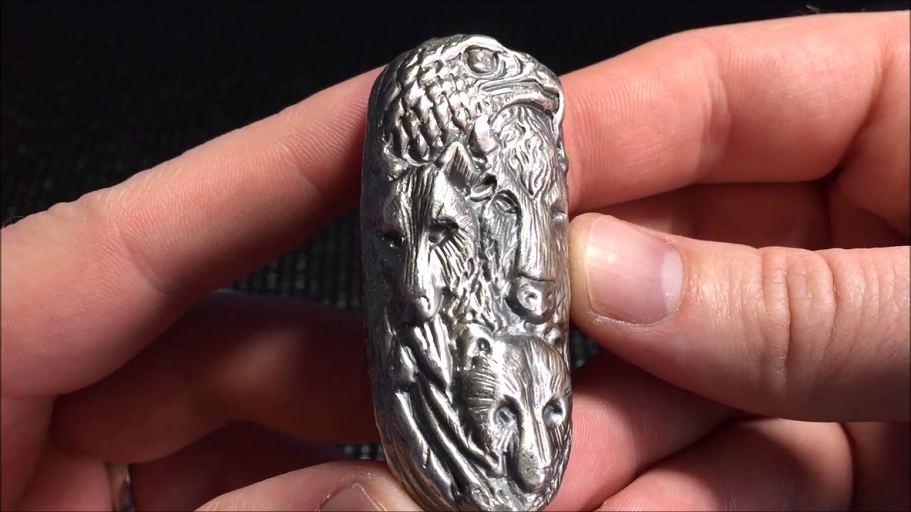 Bison Bullion Poured Silver Totem - YouTube