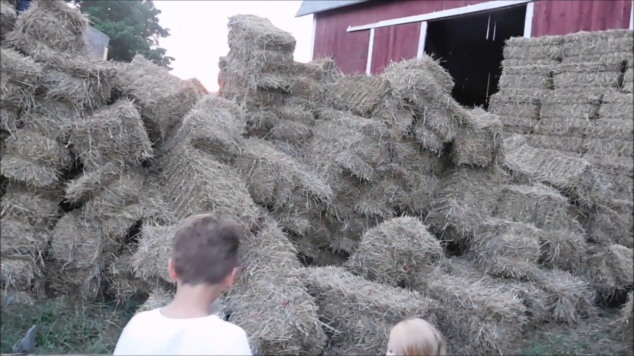 Time to fill the hay loft | John Deere hay elevators - YouTube