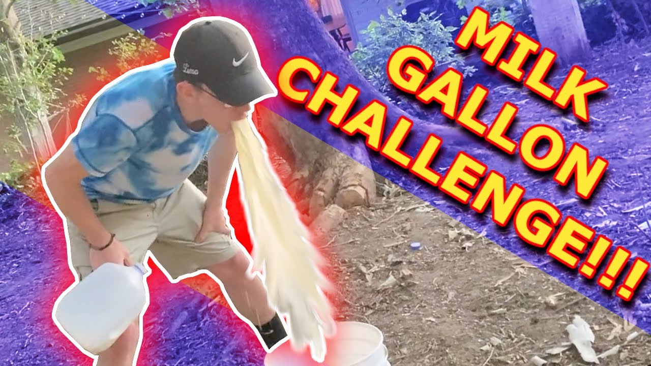 MILK GALLON CHALLENGE!!!!! First To Finish The Gallon Wins!!! - YouTube