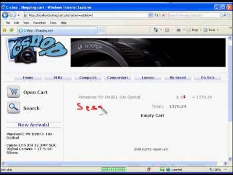 PHP Shopping cart using SESSION variables - YouTube