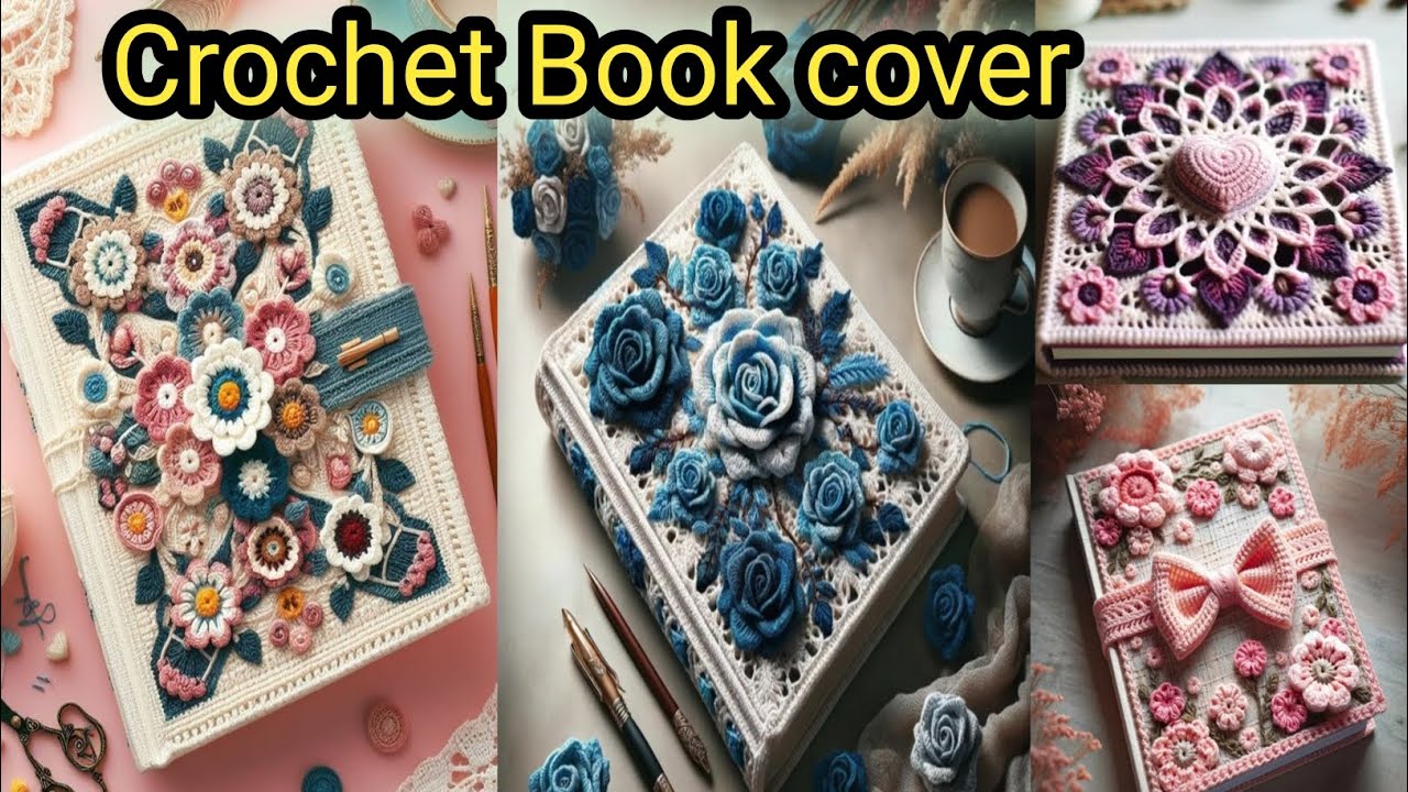 Crochet book cover ideas for books/book cover designs#crochet #knitted ...