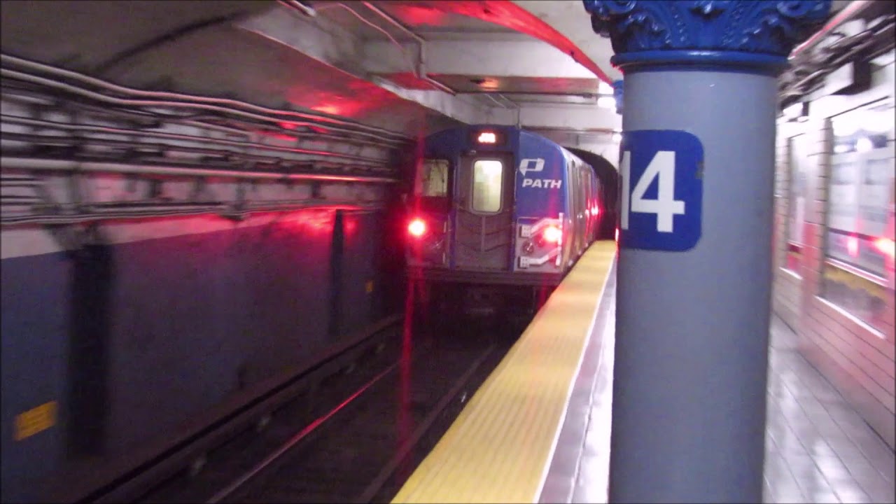 Quick Action of Path Trains at 14 Street - YouTube