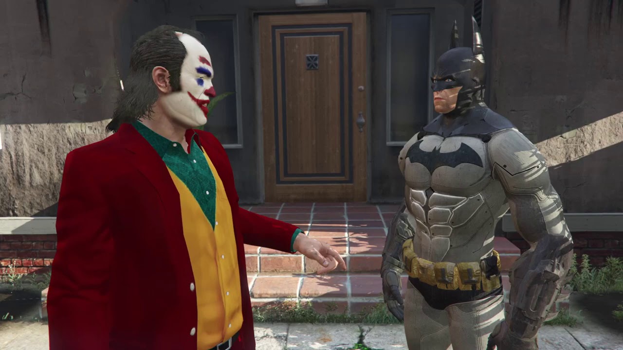 joker falls and makes batman laugh - YouTube