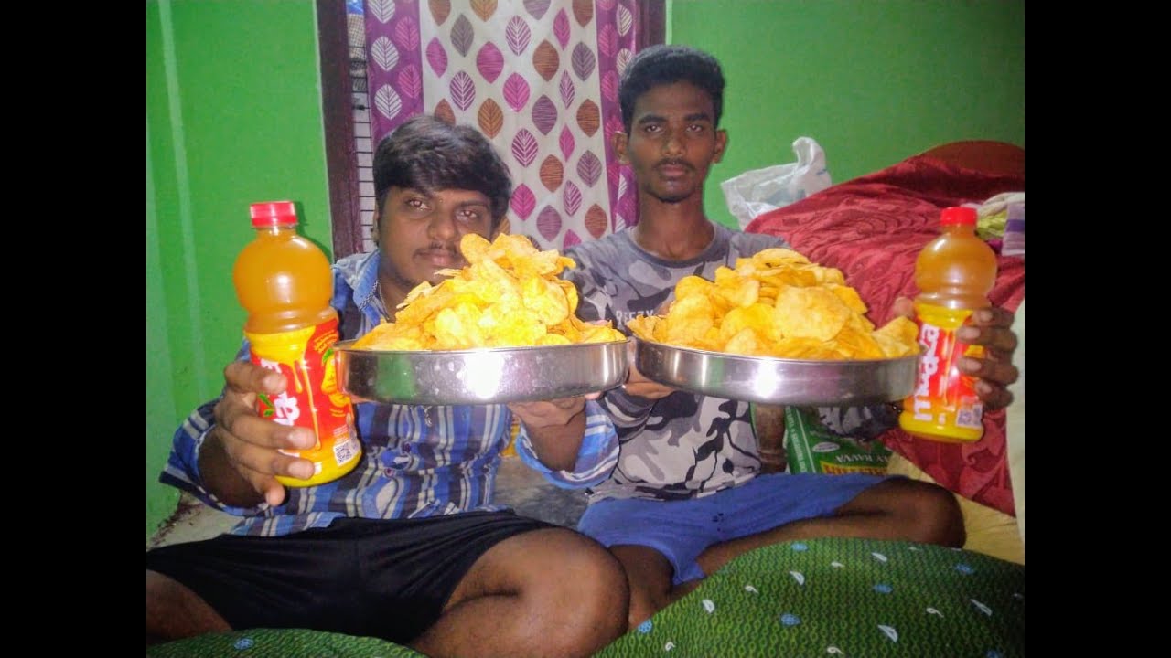 20 BINGO CHIPS EATING CHALLENGE & 1 LITER MAAZA CHALLENGE | POTATO ...