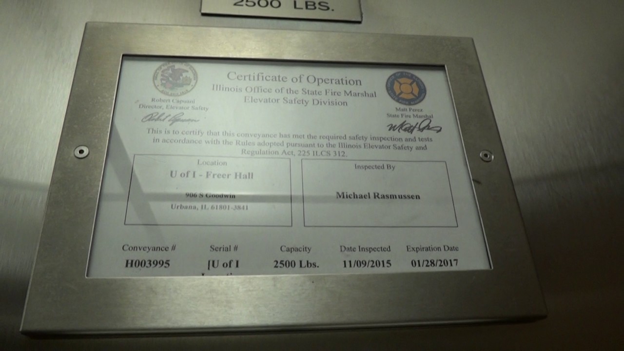 1986 Dover Hydraulic Elevator @ Freer Hall UIUC - YouTube