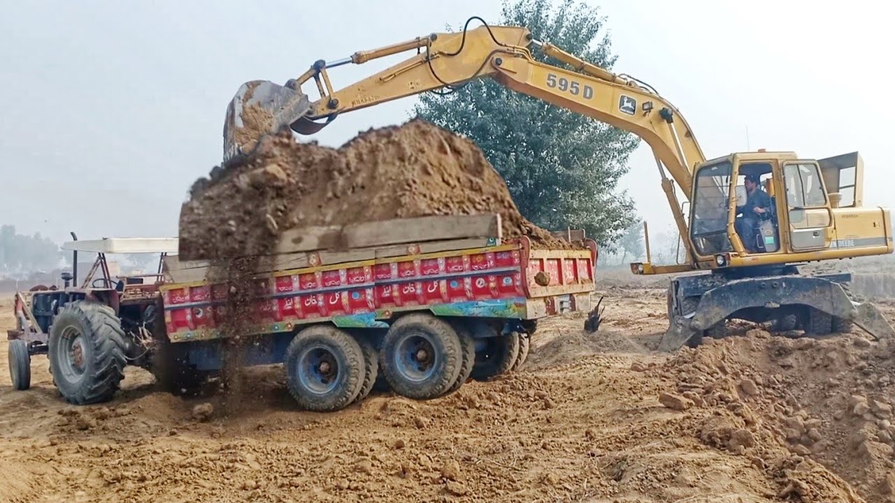 Crazy Excavator Operator | Fully Overload- MF Massey Ferguson Oldest ...