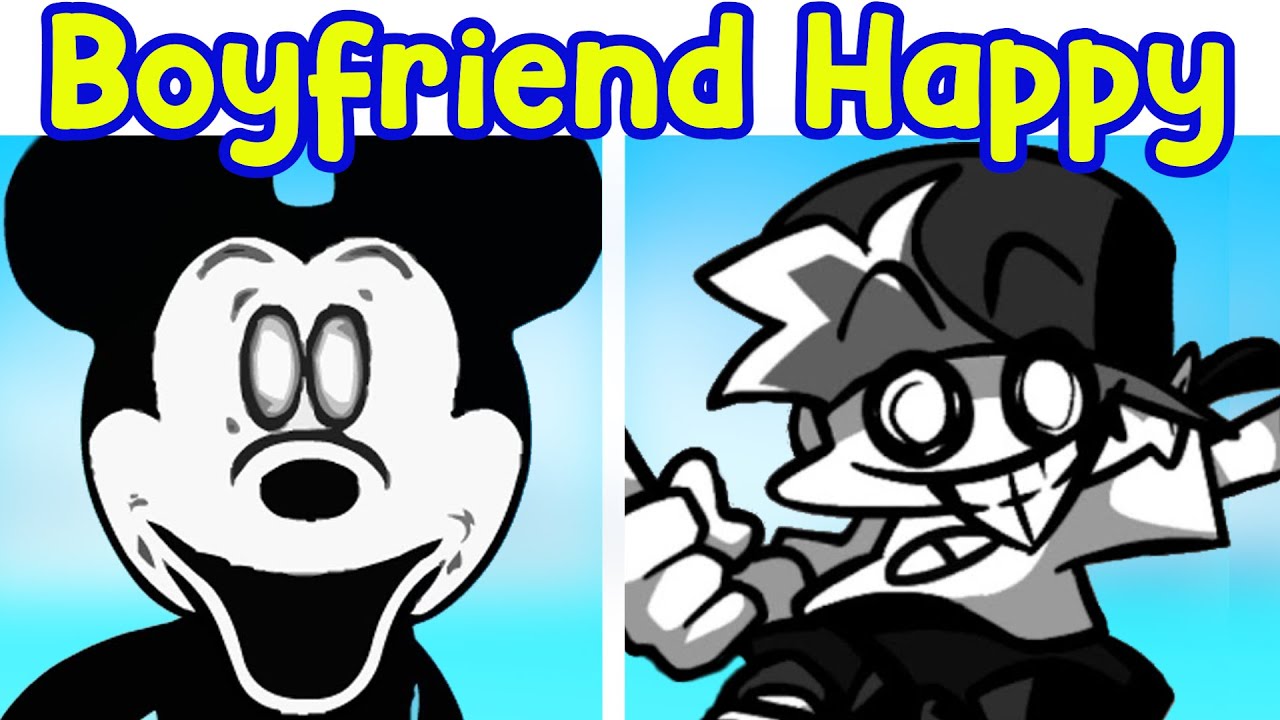 Friday Night Funkin' - Mickey Mouse VS BF Happy (FNF MOD) - YouTube