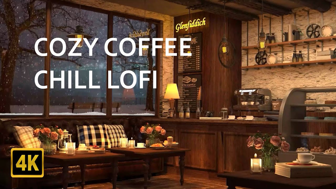 Cozy Coffee Night ☕ Chill Lofi Hip Hop ~ Chillout Coffee Shop Ambience ...