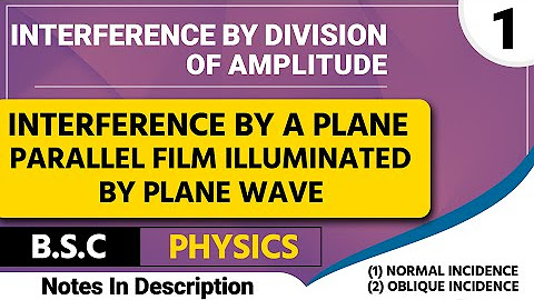 Interference by division of Amplitude | BSc Physics | Wave and Optics - YouTube