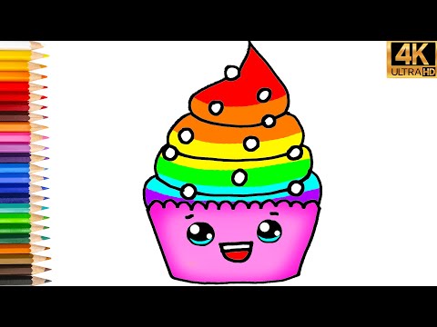 SEVİMLİ MUFFİN RESMİ ÇİZİMİ 🧁  CUP CAKE NASIL ÇİZİLİR KOLAY 😍 RESİM ÇİZME 🌈 KOLAY ÇİZİMLER