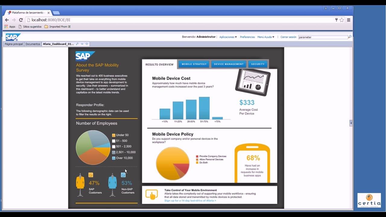 SAP BusinessObjects 4.2 Launchpad (plataforma de lanzamiento) - YouTube
