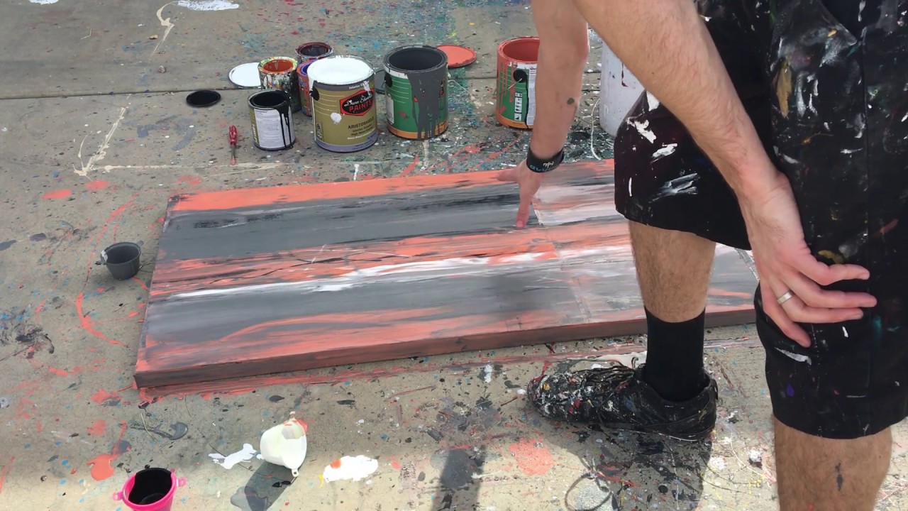 Make abstract art with rubber squeegee - YouTube