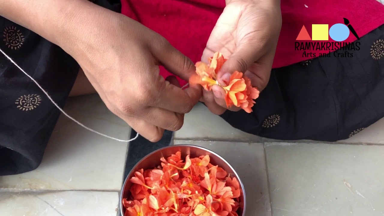 How to make flower garland Kanakambaram | #Kanakambaram poomala | # ...