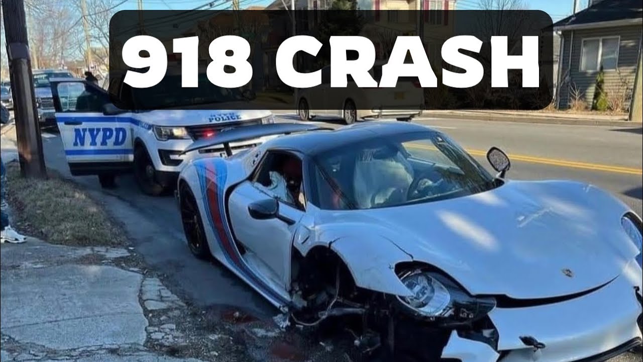 Martini Livery Porsche 918 Spyder Crashes In New York City - YouTube