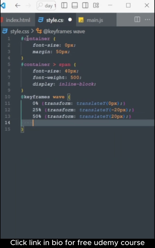 wavy text css animation effects #javascript #html #webdevelopment - YouTube