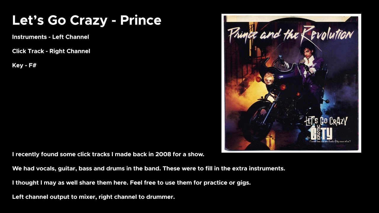 Let's Go Crazy - Prince Click track - YouTube