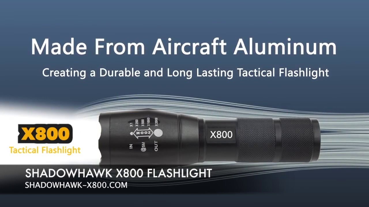 Shadowhawk X800 LED Flashlight - YouTube