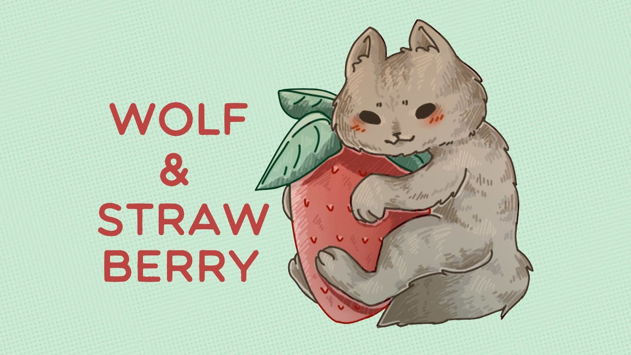 Wolf & Strawberry 🍓 Speedpaint - YouTube