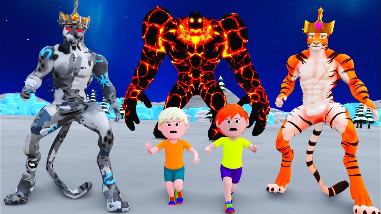 Giant Lion Fight | Monster Cartoon | Rabbit Saved By Woolly Lion VS ...