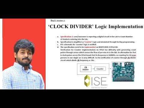 Clock divider circuit implementation on FPGA (for sequential circuits design)-part-A - YouTube
