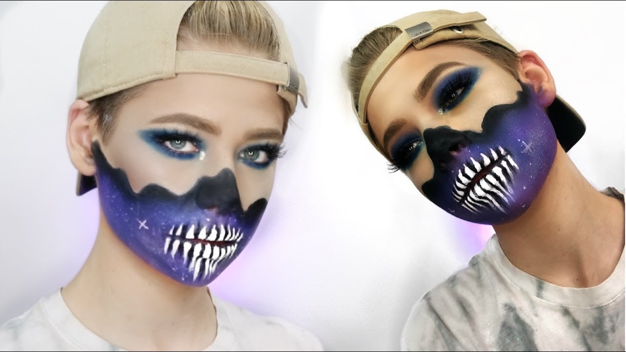 GALAXY SKULL HALLOWEEN MAKEUP TUTORIAL | Jake Warden - YouTube
