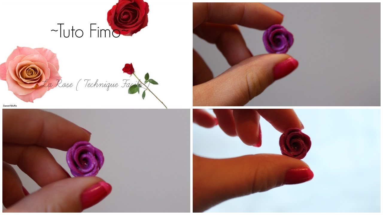 Tuto Fimo ~ La rose ~ technique Facile - YouTube