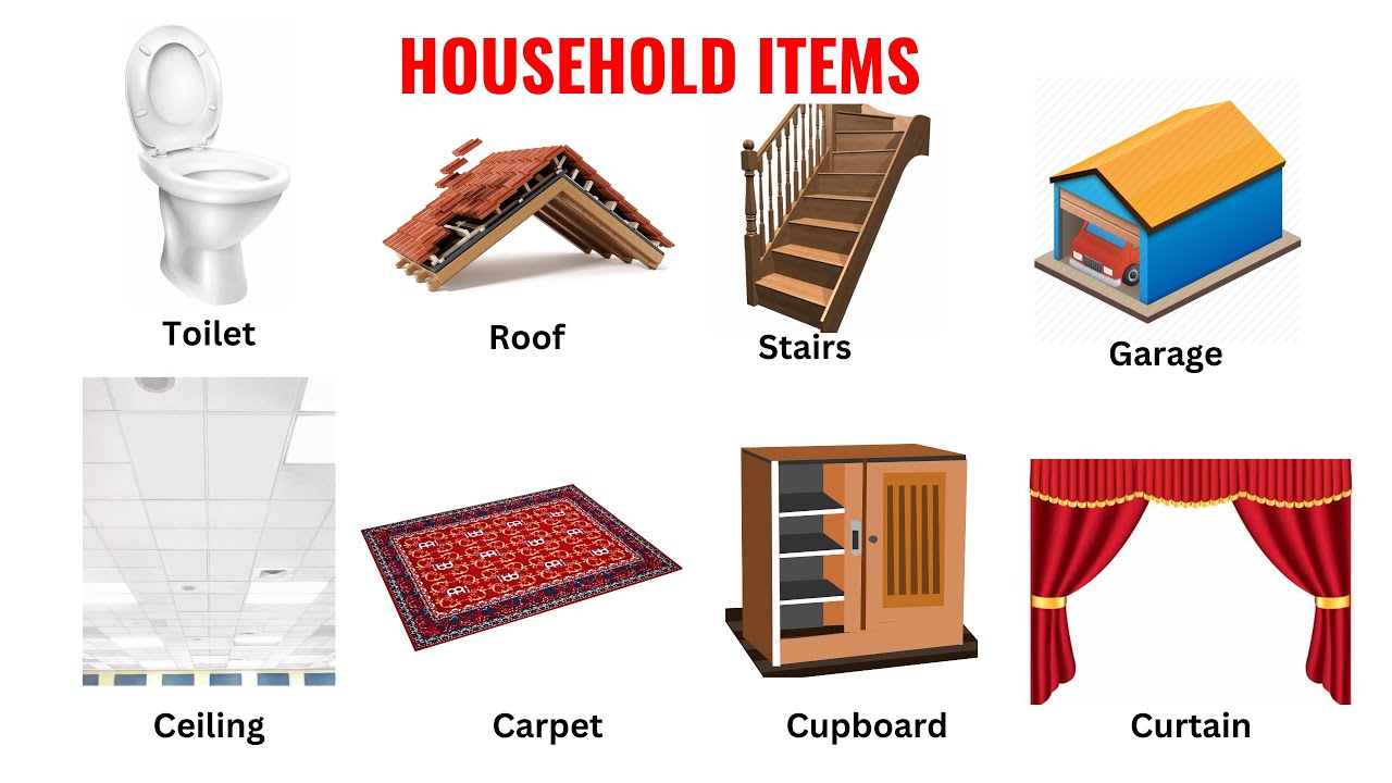 House Hold item - English Vocaulary - YouTube