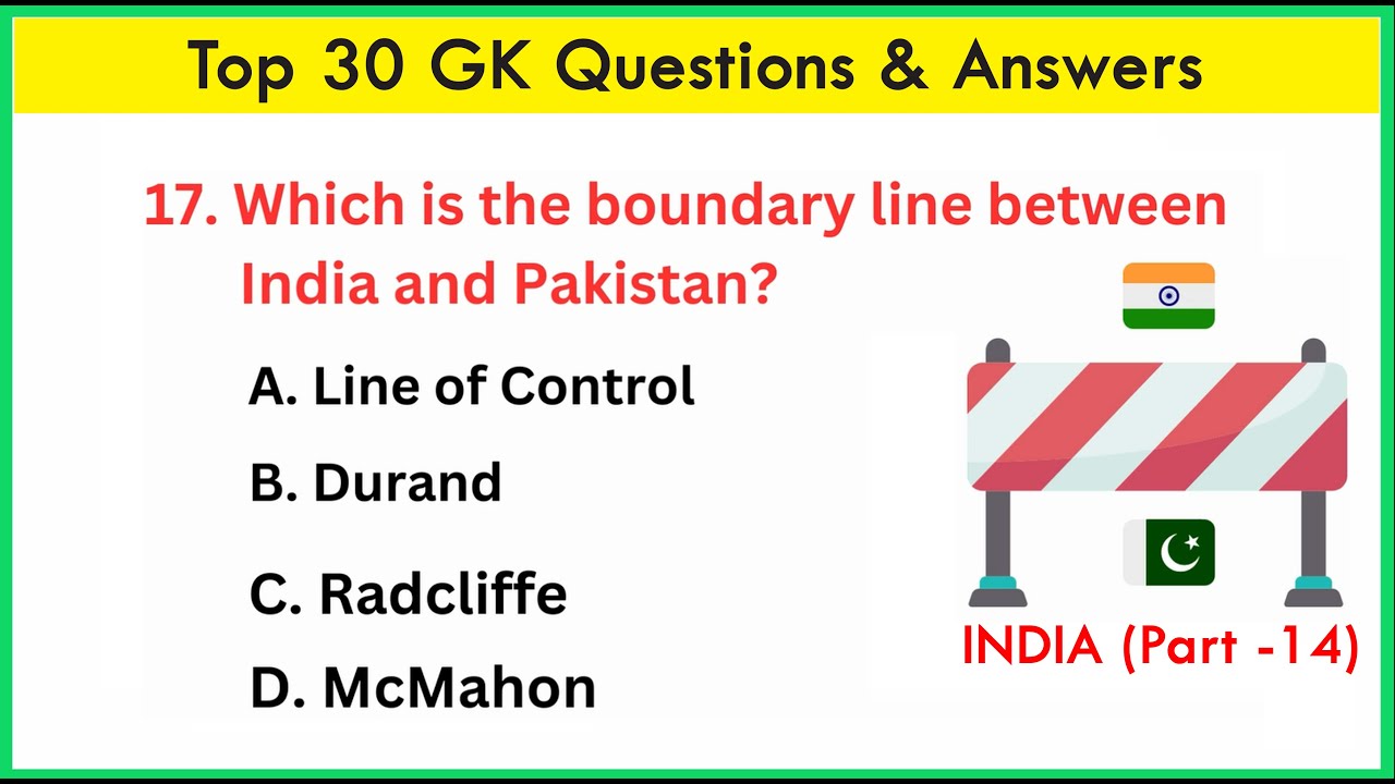 Top 30 INDIA GK question and answer | GK questions & answers | GK - 21 ...