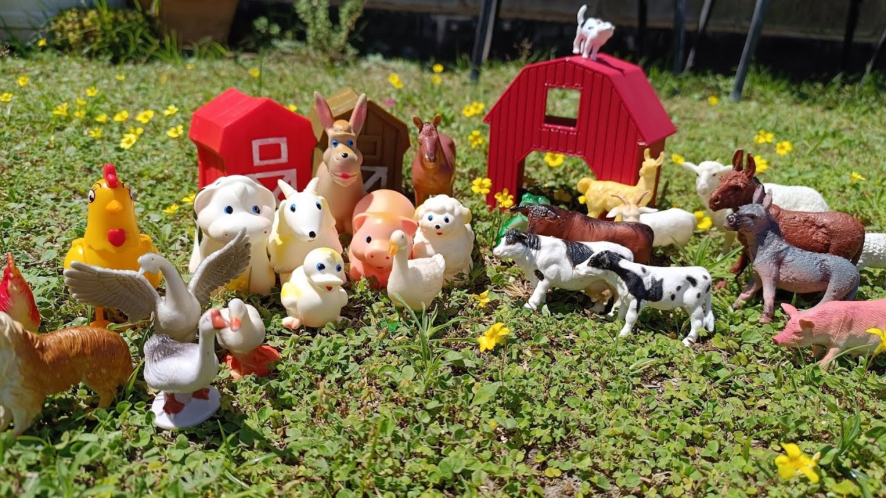 🐔 Farm Animal Toys 🐴 | Box of Animals Toys with Animal Sounds - YouTube