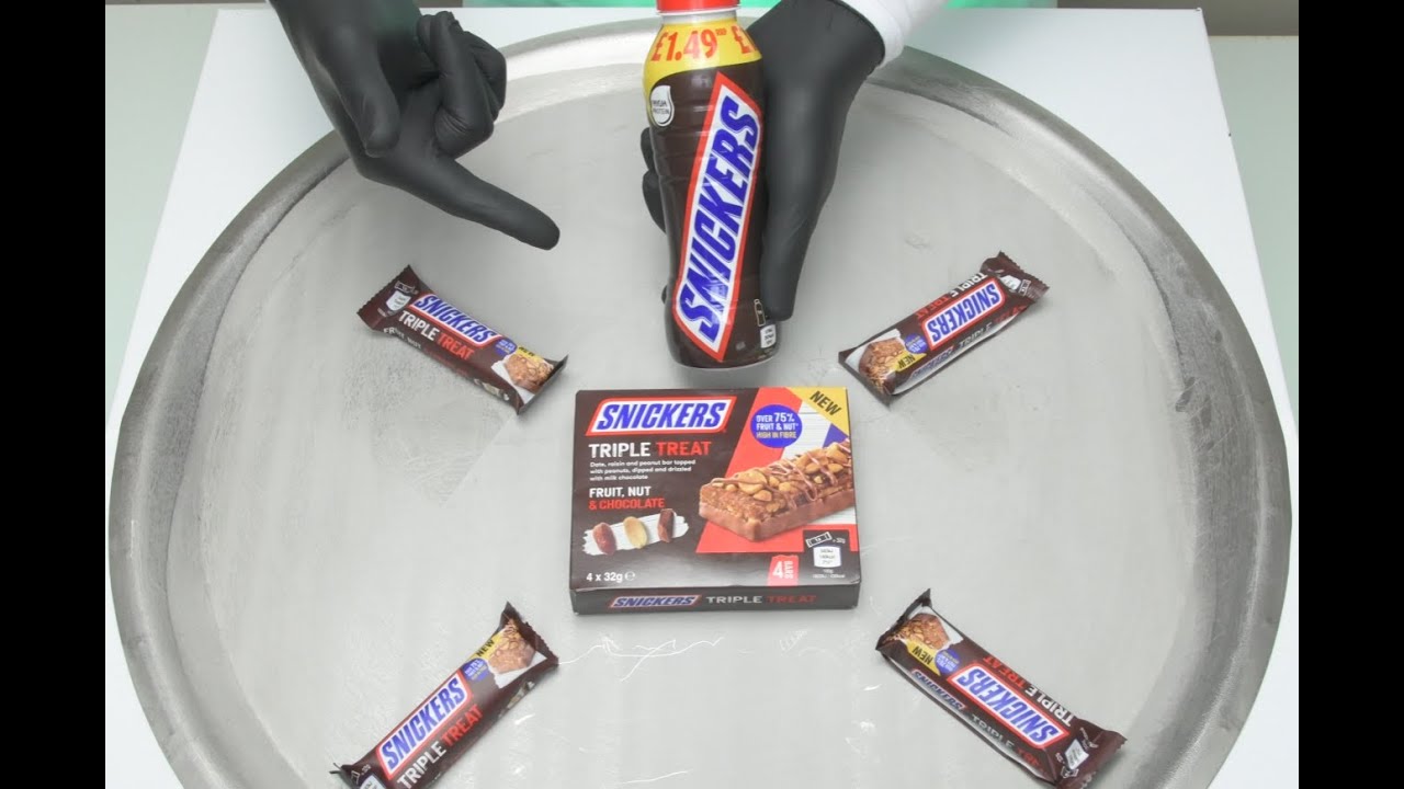 Snicker - {Ice Cream Roll Express} How to make snicker ice cream rolls ...