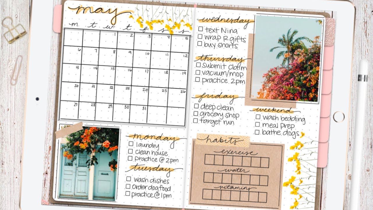 DIGITAL PLANNING || Weekly Bullet Journal Spread - YouTube