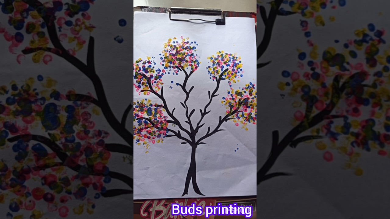 buds printing scenery.multicolour tree - YouTube