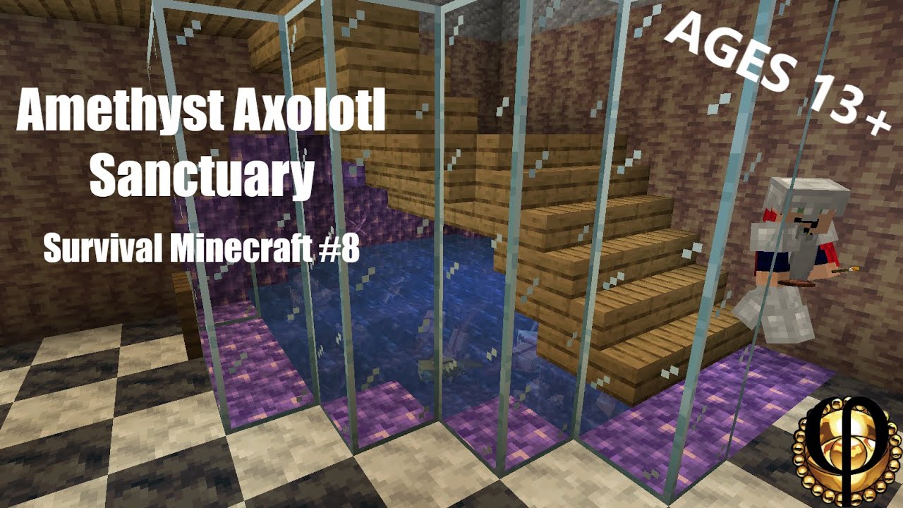 Amethyst Axolotl Sanctuary - Survival Minecraft #8 - YouTube