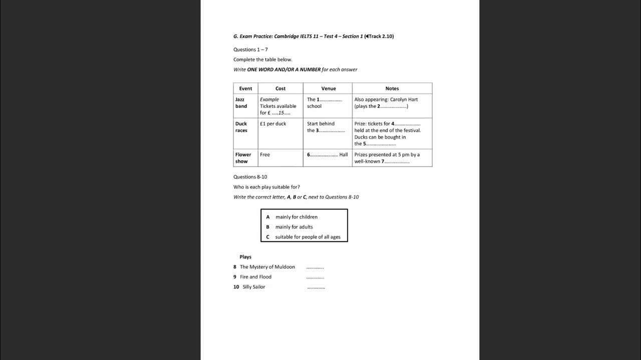 IELTS 11 Test 4 Listening Section 1 YouTube ielts-11-test-4-listening-section-1-youtube