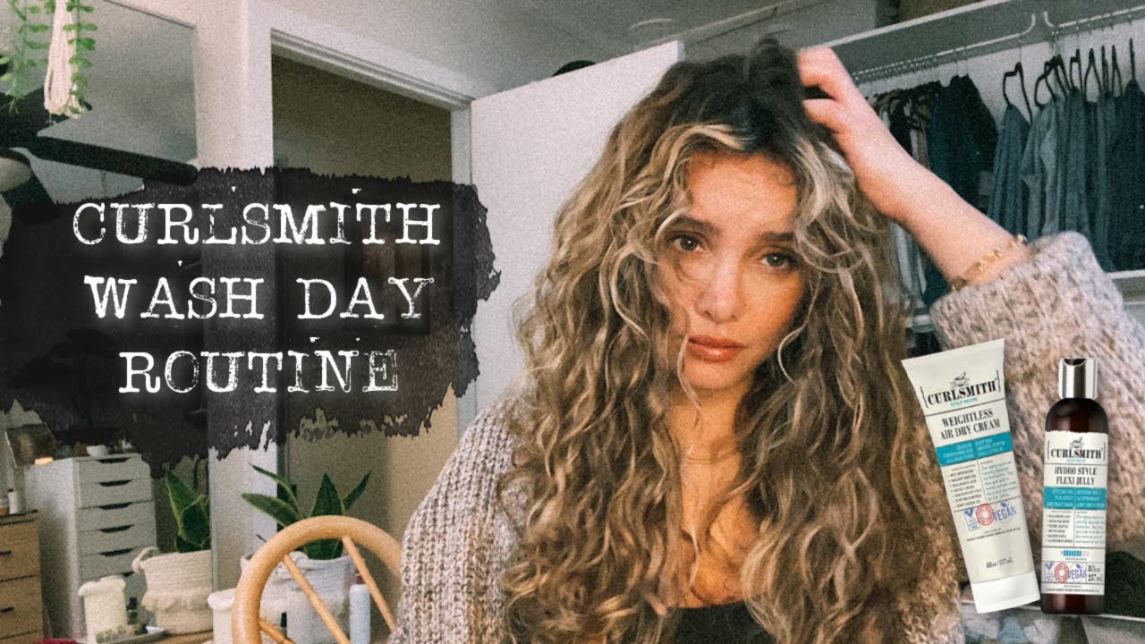 an easy wash day routine for 2b / 3a hair ft. Curlsmith - YouTube