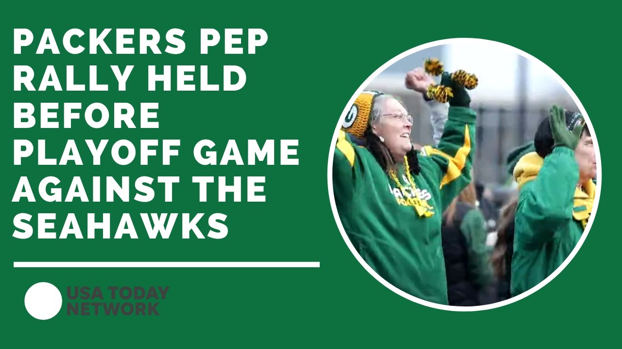 Pep rally held in downtown Green Bay for Packers playoff game against ...
