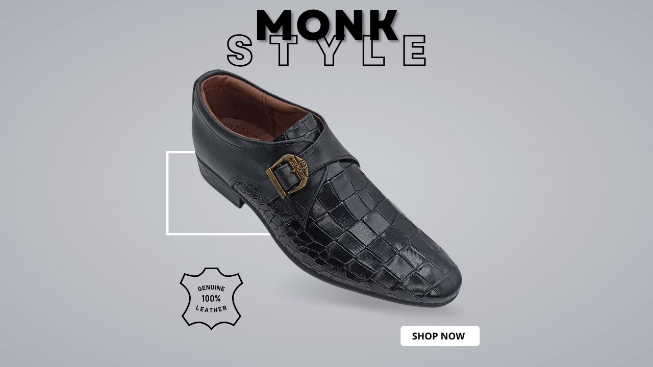 Sole in Box Black Single Monk Crock Style Leather Shoes Unboxing ...