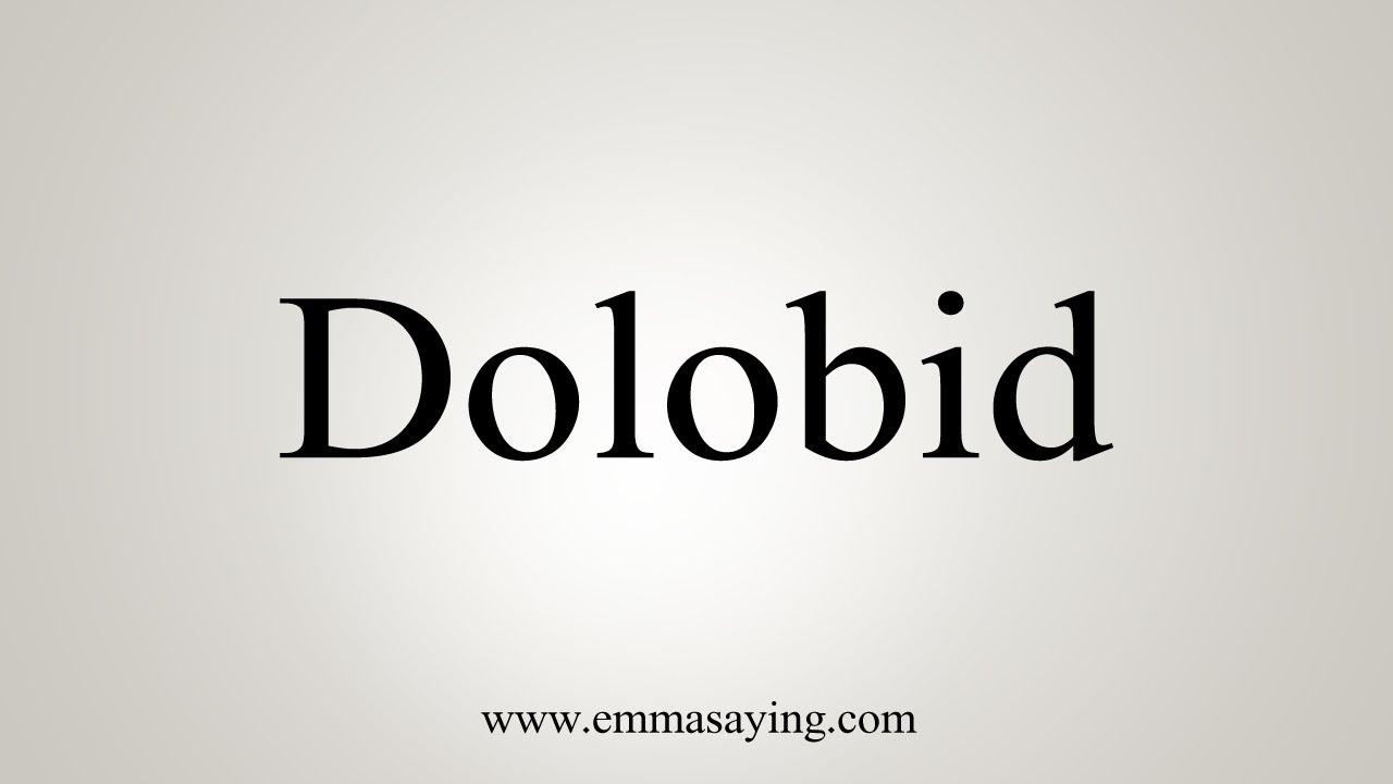 How To Say Dolobid - YouTube