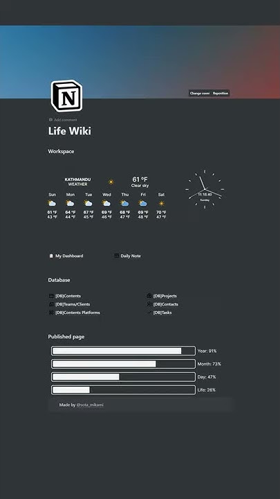 Cool Notion Widgets Tutorial Under 1 Min Indifyco Youtube