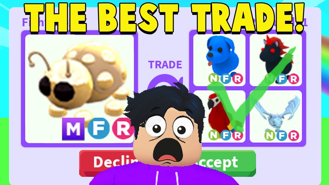 I traded a MEGA NEON GOLDEN LADYBUG for this.. (adopt me rich trades ...