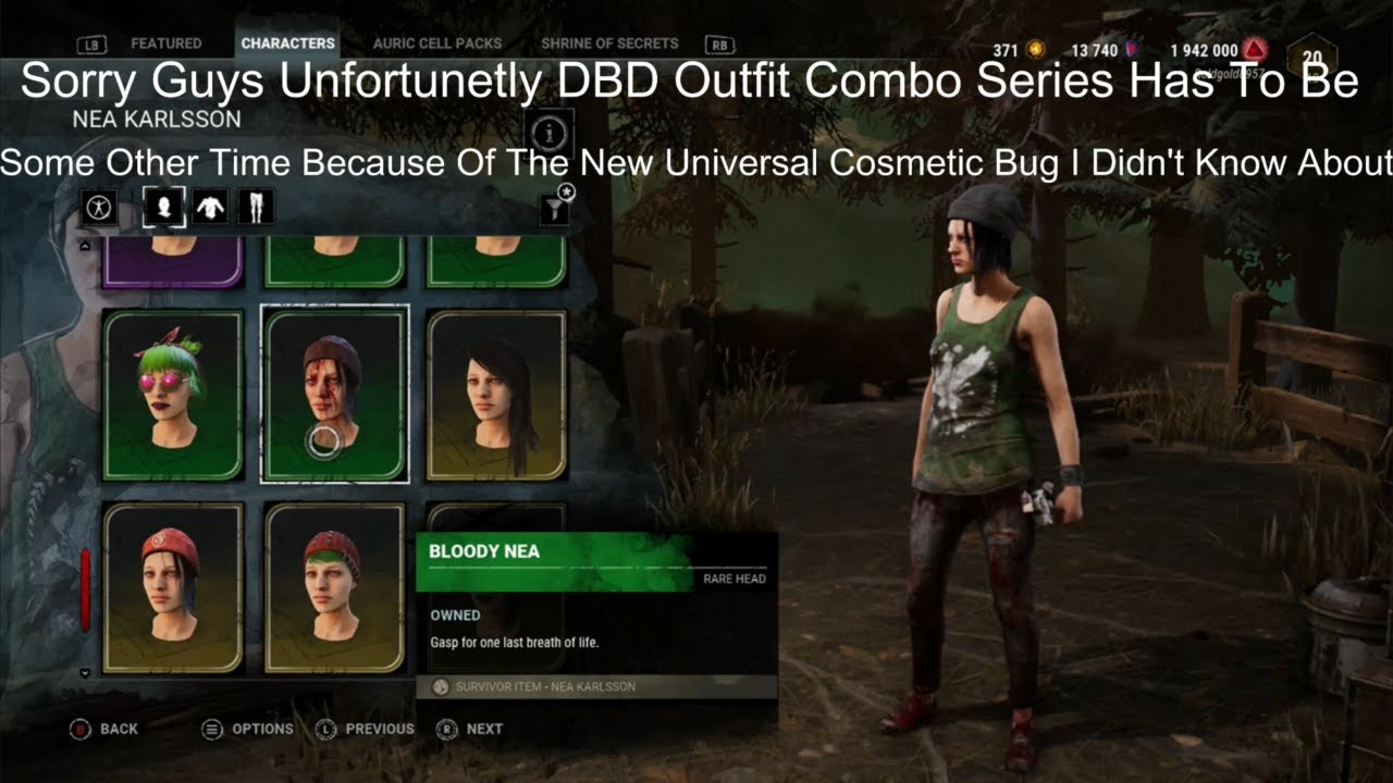 Sorry Guys Unfortunately DBD Outfit Combo Series Has To Be Another Time ...