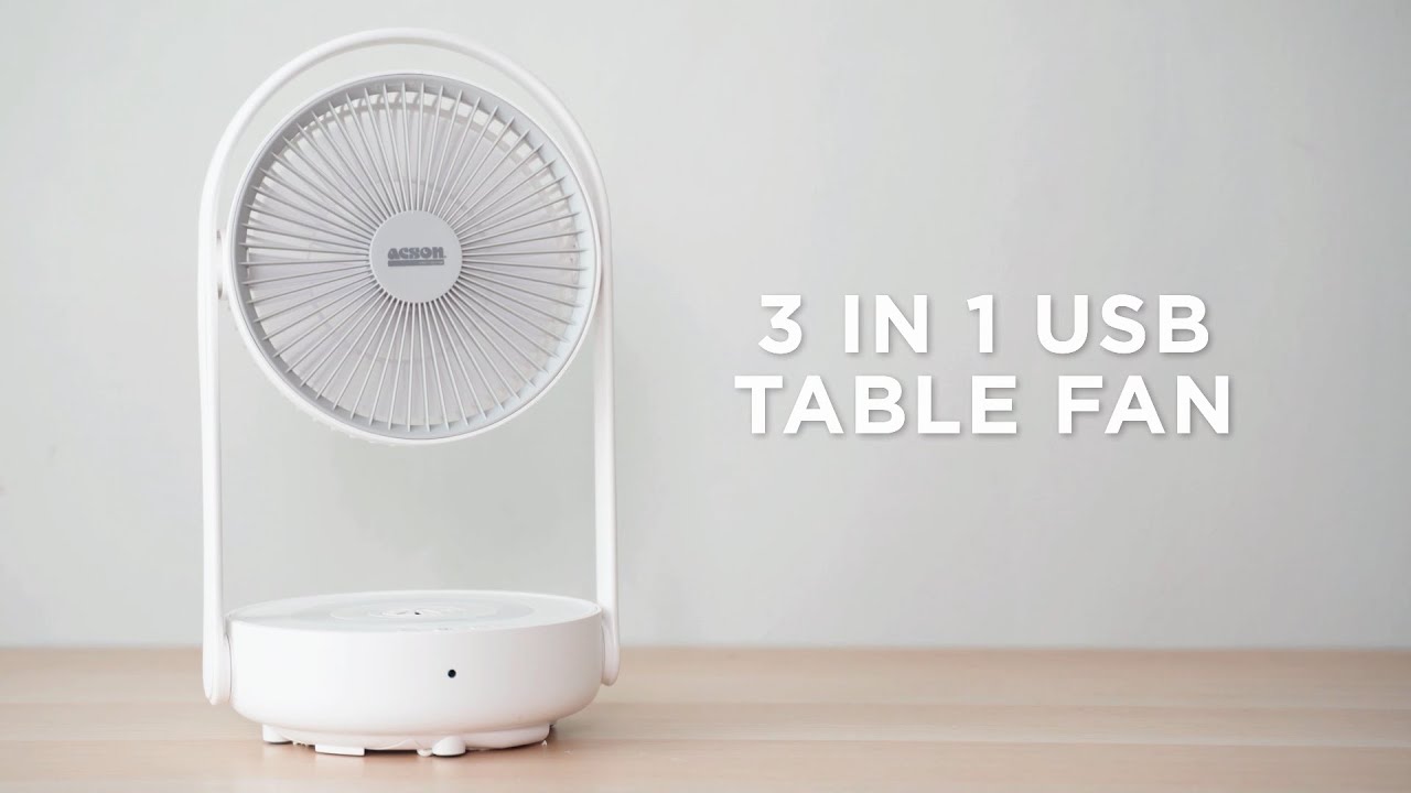 Acson 3-in-1 USB Table Fan (ATF05D) - YouTube