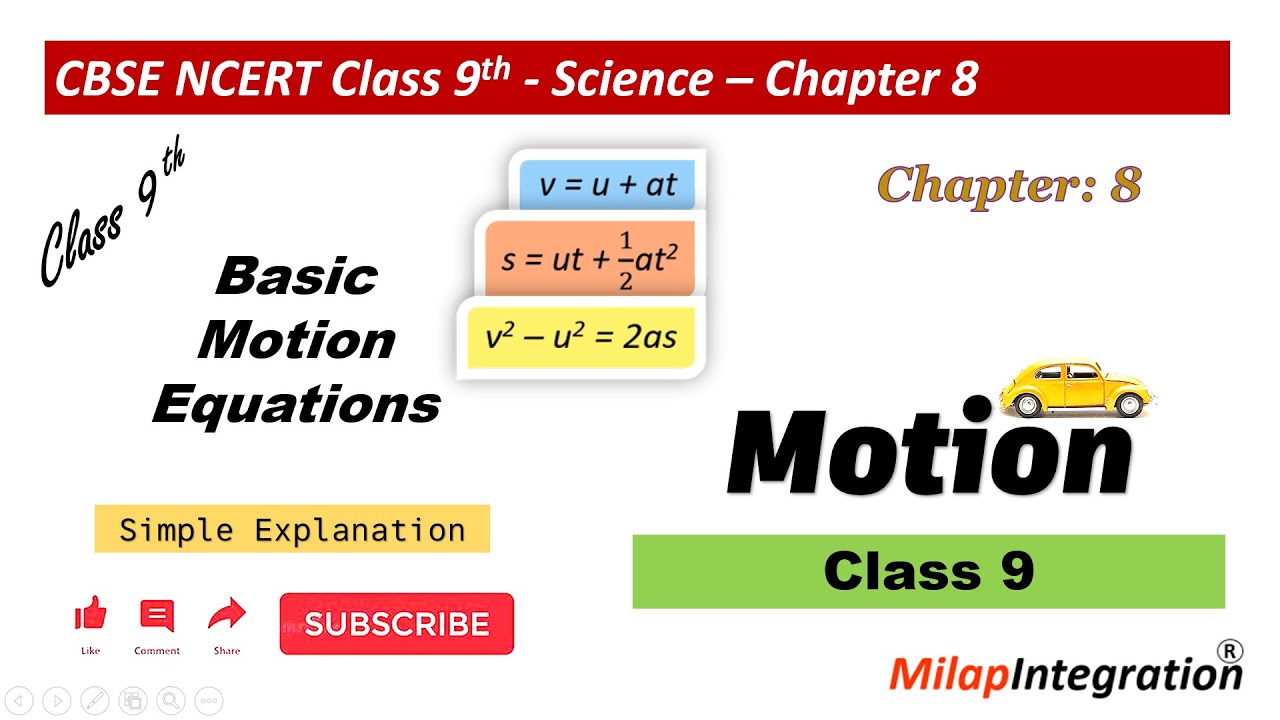 Basic Motion Equations | Chapter 8 : Motion | CBSE NCERT Science Class ...