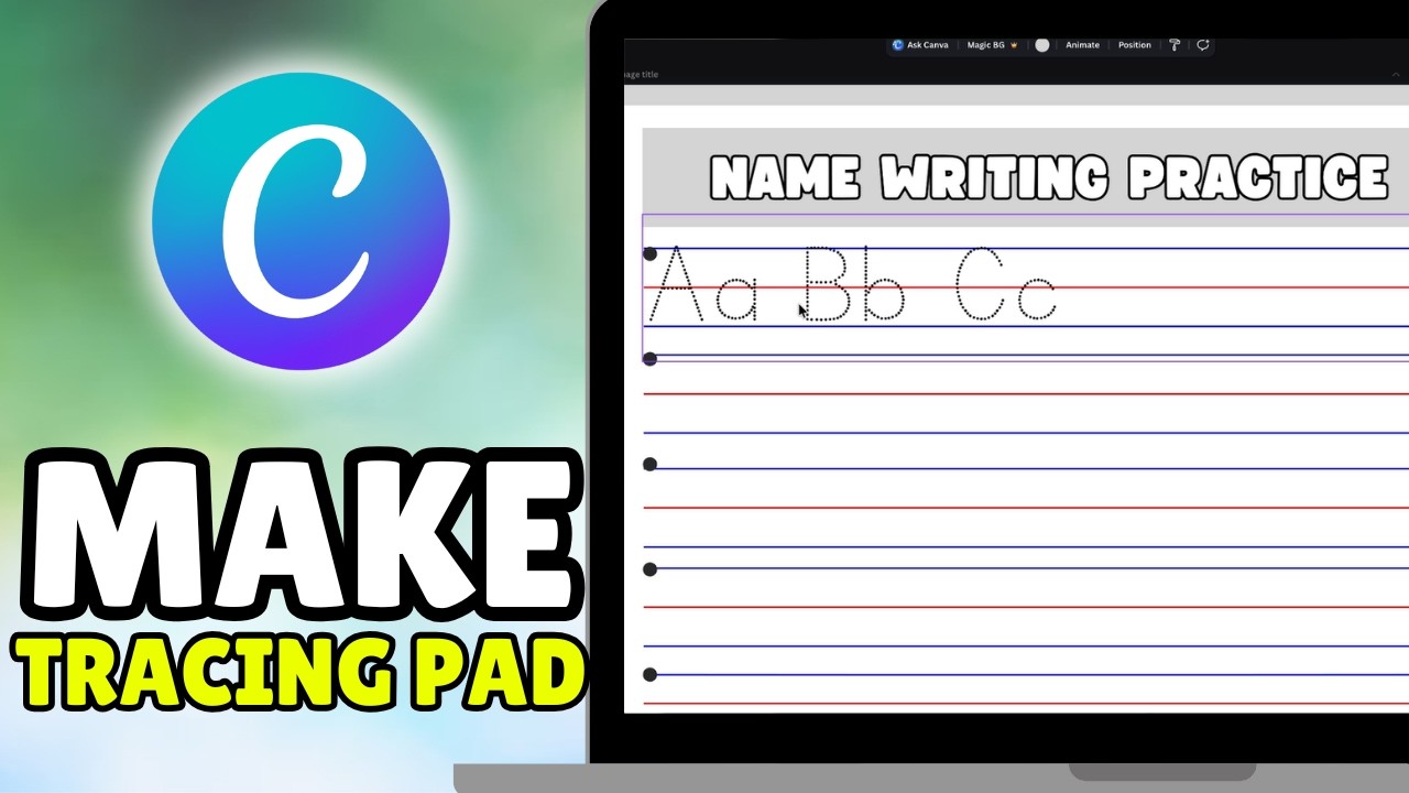 How To Make Tracing Pad In Canva (2026) - Example: Make Name Tracing ...