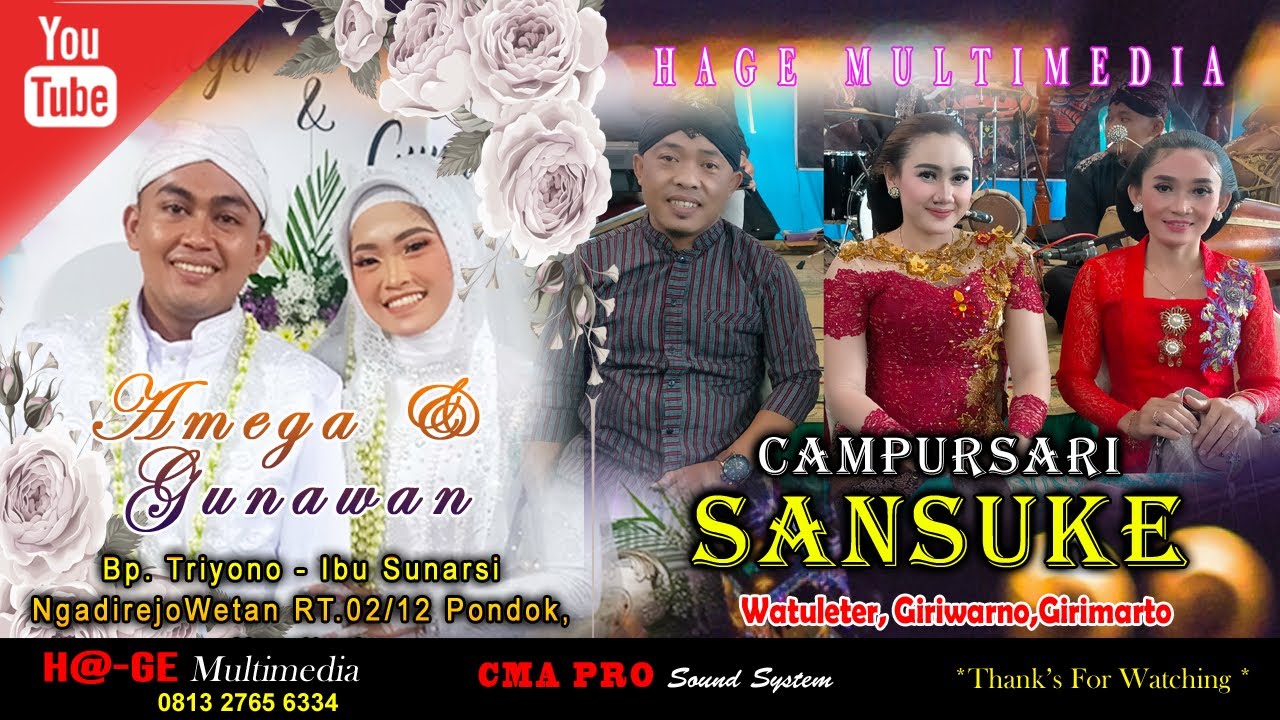 Live Pernikahan AMEGA DIAN PERMATA & TRIYATNO(GUNAWAN # CS. SANSUKE ...