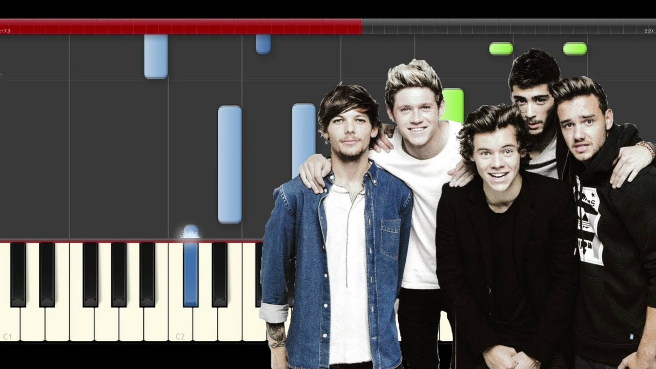One Direction Clouds Piano Midi Tutorial Sheet Partitura - YouTube